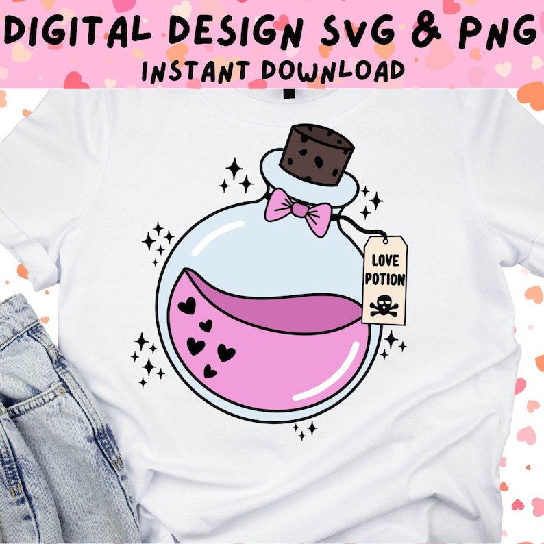 Love Potion SVG Creepy Valentines Svg Pink Potion Bottle - Etsy