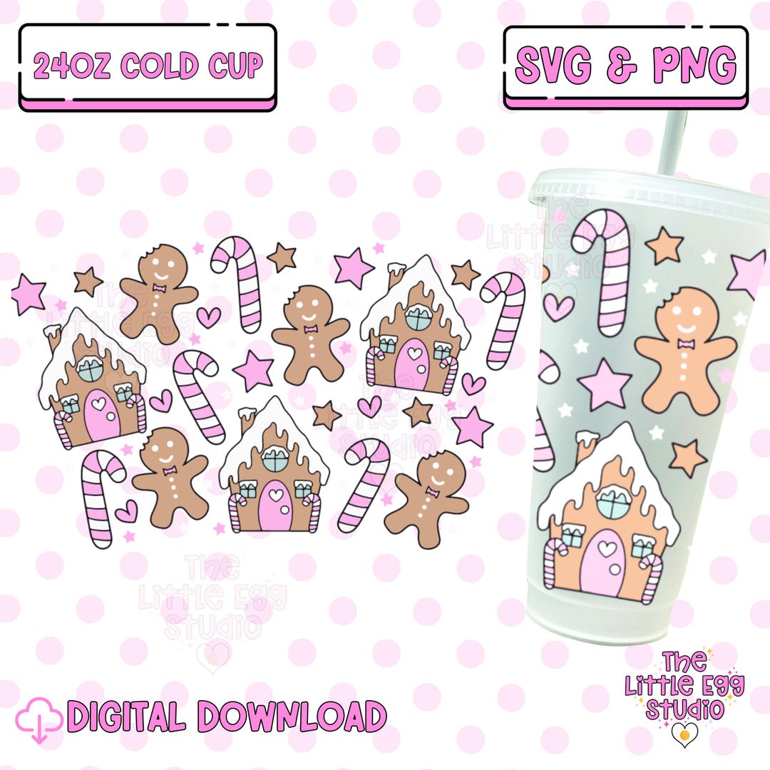 Gingerbread House SVG, No Hole Cold Cup Svg Wrap, Christmas Cold Cup ...