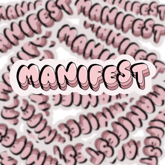 Paper & Party Supplies Labels manifest it sticker aesthetic die cut ...
