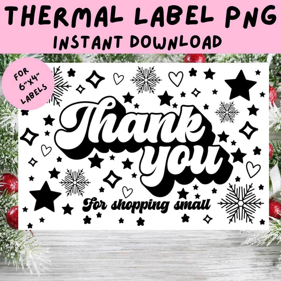 Christmas Thermal Label PNG, Retro Christmas Labels, Thermal Sticker ...