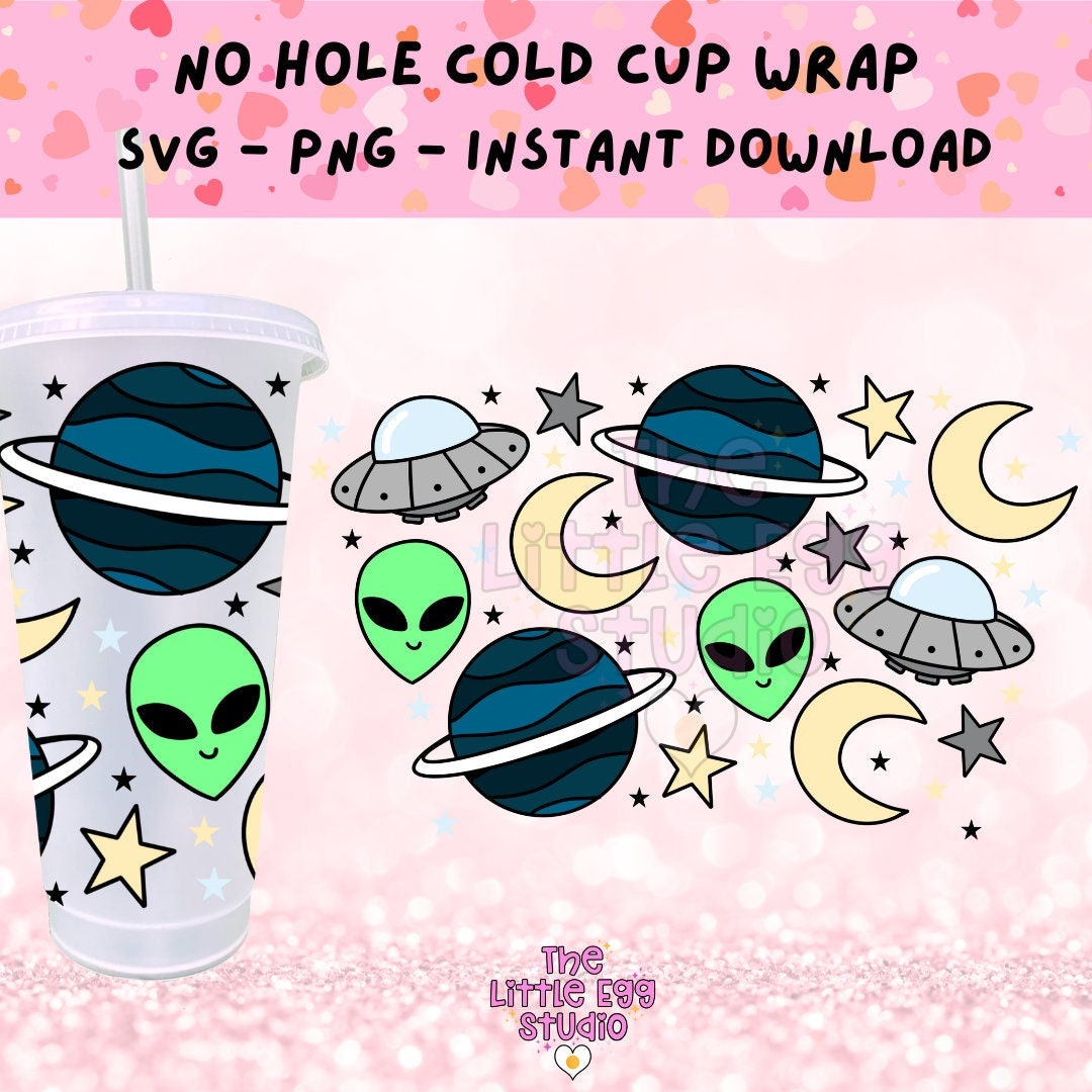 Outer Space SVG, No Hole Cold Cup SVG, Aliens Cold Cup Svg, Space Cold ...