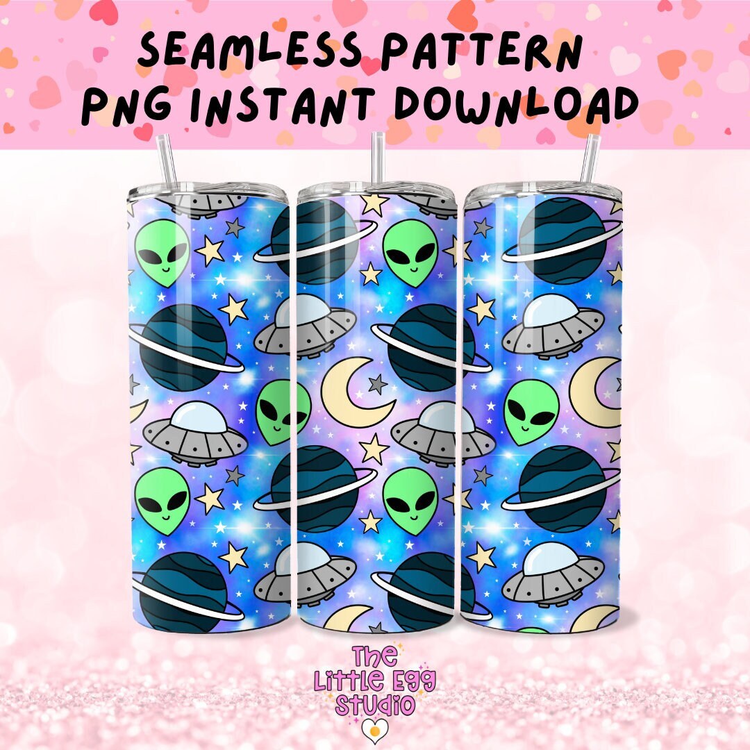 Outer Space Tumbler Png Wrap, Space Seamless Tumbler Png Design, Alien ...