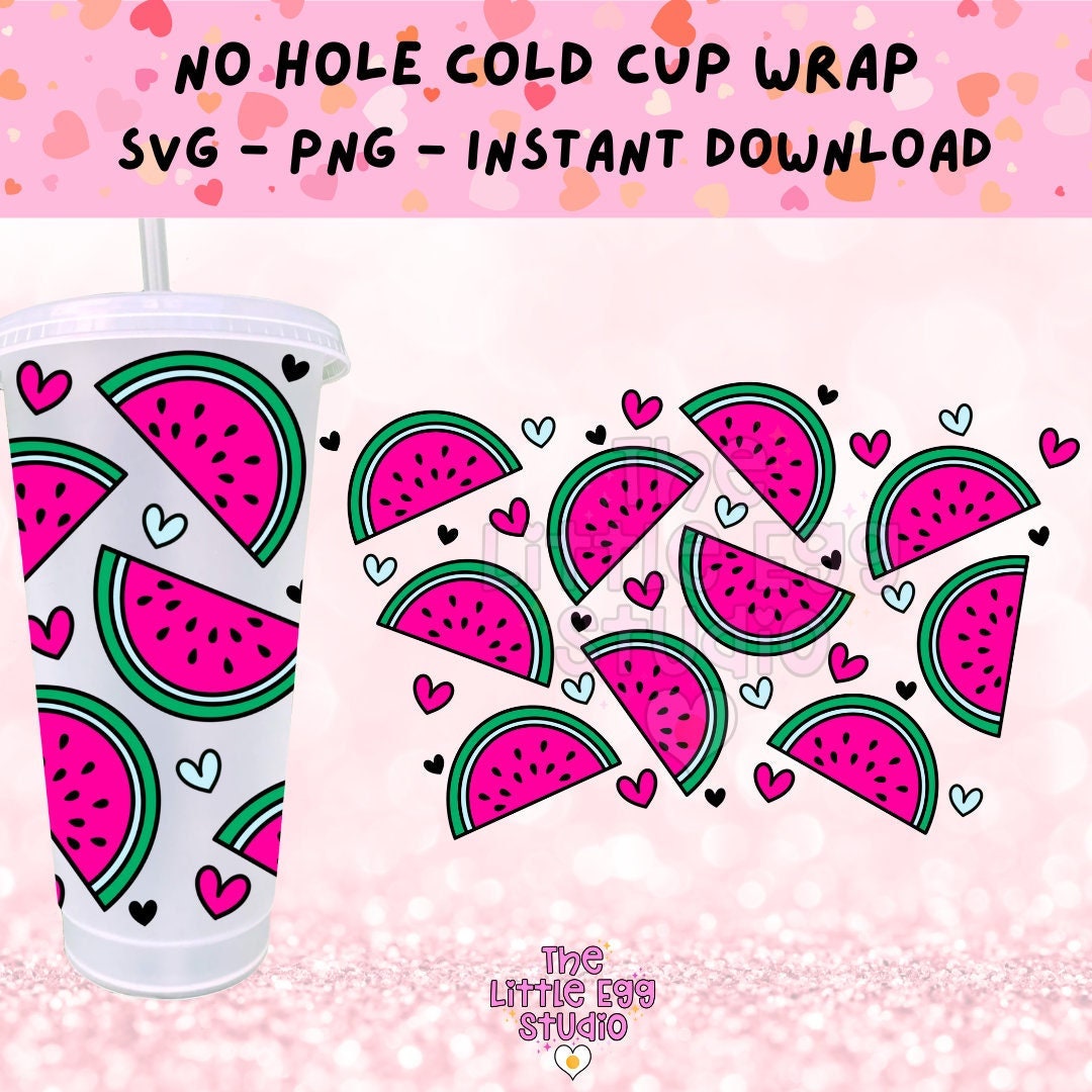 Watermelon SVG, No Hole Cold Cup SVG, Watermelon Cold Cup Svg, Cute ...