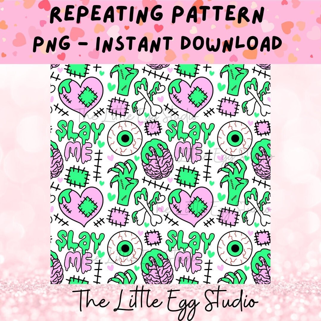 Pastel Zombie PNG, Seamless Pattern, Repeating Pattern, Halloween PNG ...
