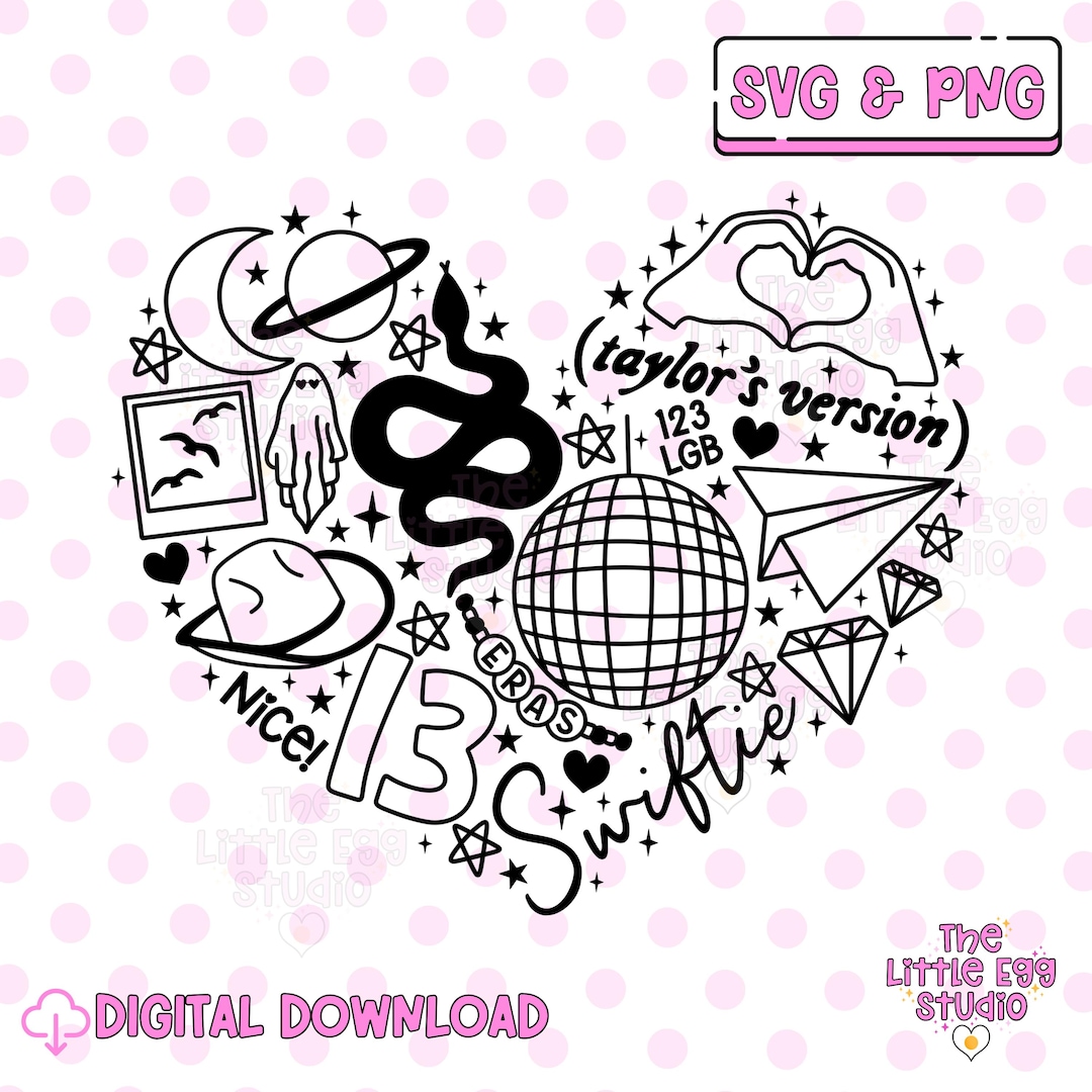 Swiftie Heart SVG, Swift Svg, Taylor Svg, Layered Cutting File for ...
