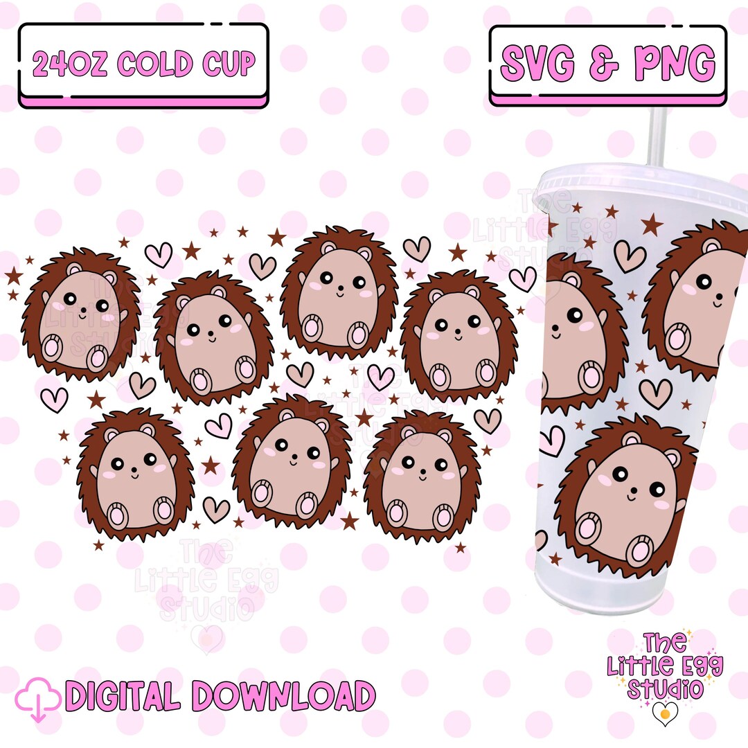 Cute Hedgehog SVG, No Hole Cold Cup SVG, Cute Hedgehog Cold Cup Svg ...