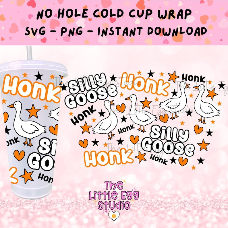 Silly Goose SVG, Goose Cold Cup Svg, No Hole 24oz Cold Cup Wrap Svg ...