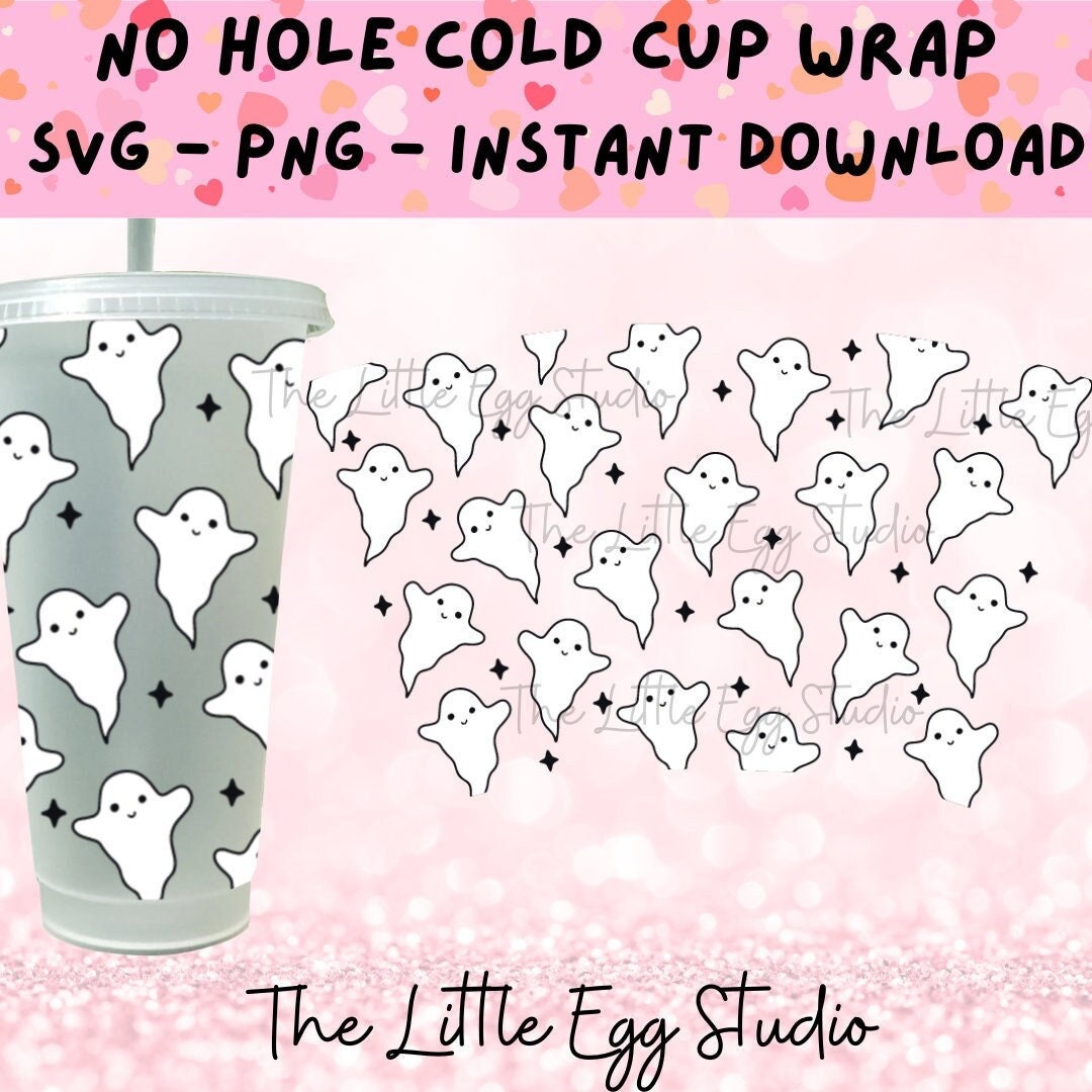 Cute Ghosts SVG, No Hole Cold Cup SVG, Halloween Cold Cup Svg, Spooky ...