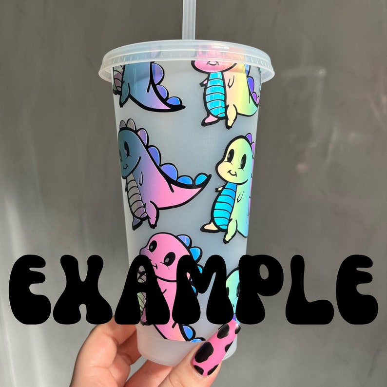 Cute Dinosaur Svg No Hole Cold Cup Svg Dinosaur Cold Cup - Etsy UK