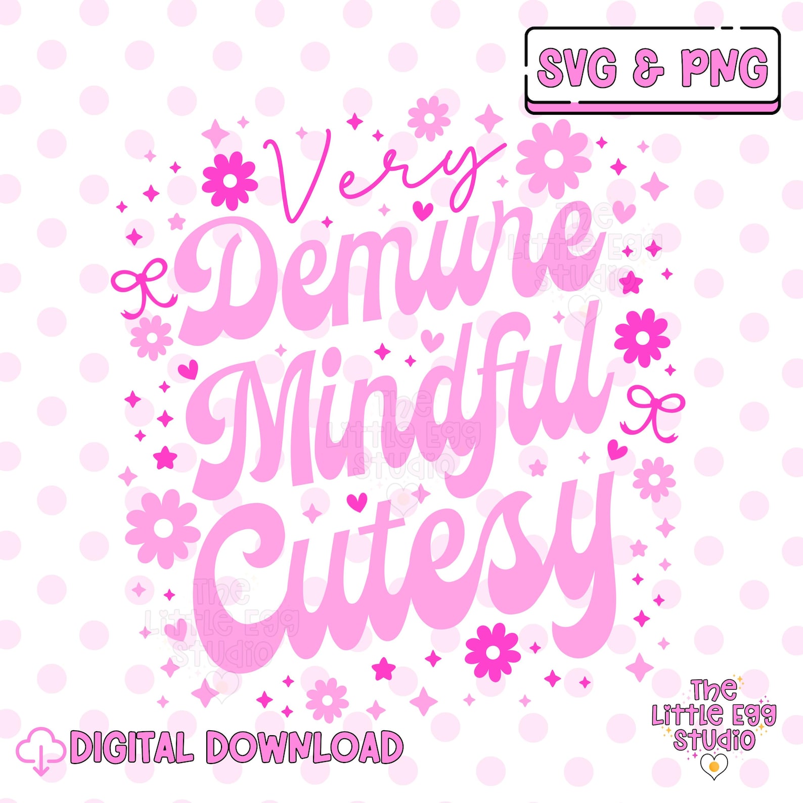 Very Demure SVG, Demure Mindful Cutesy Svg Design, Cute Pink Svg ...
