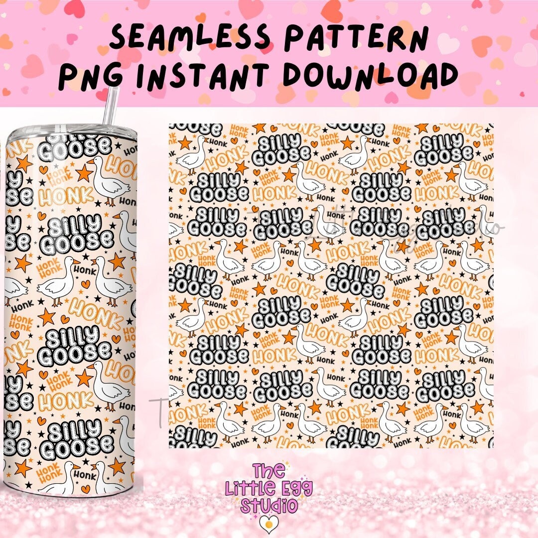 Silly Goose PNG, Goose Seamless Pattern, Goose Repeating Pattern, Goose ...