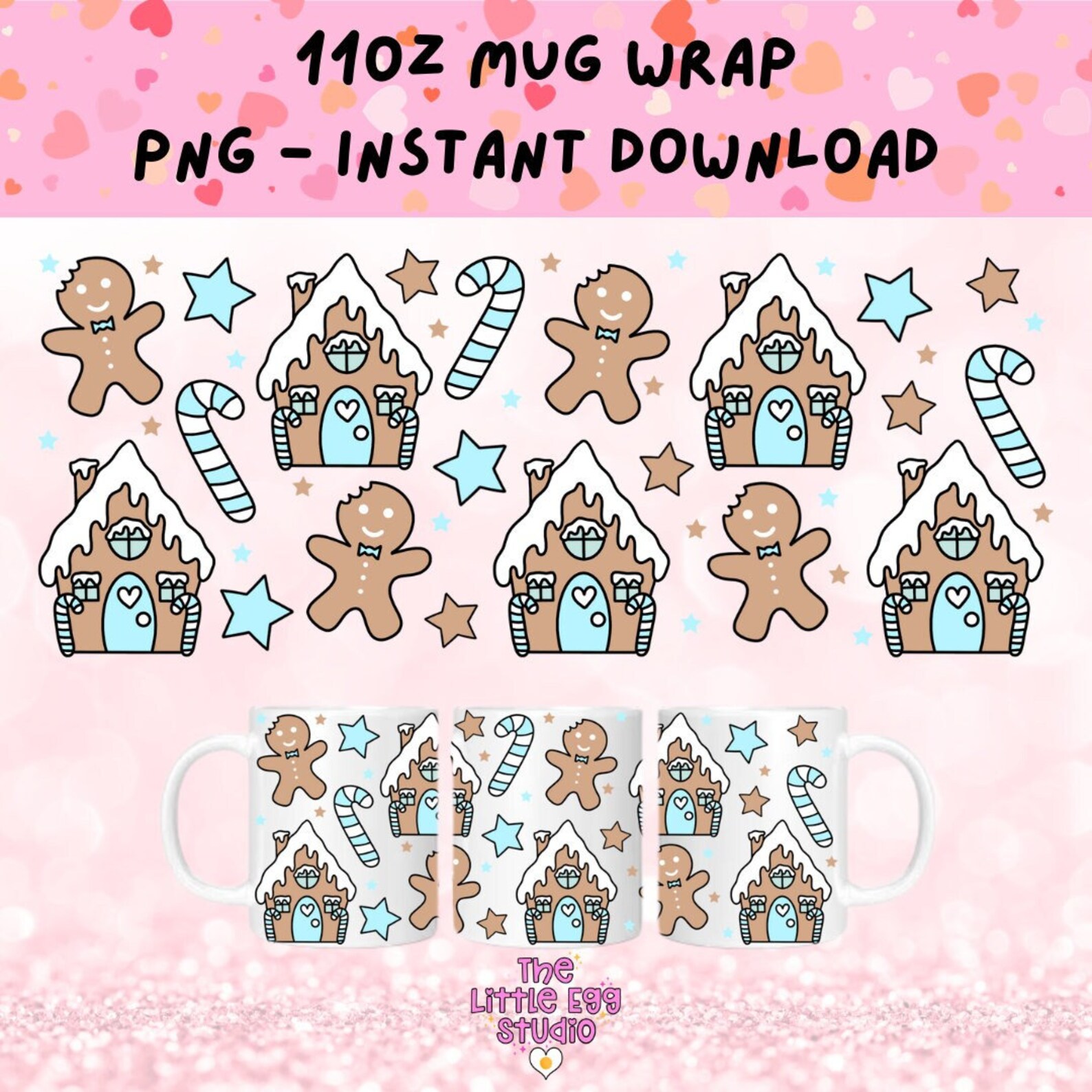 Gingerbread House Mug PNG, Christmas 11oz Mug Wrap, Christmas Digital ...