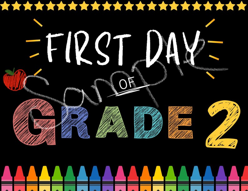 First Day of Grade 2 - Etsy