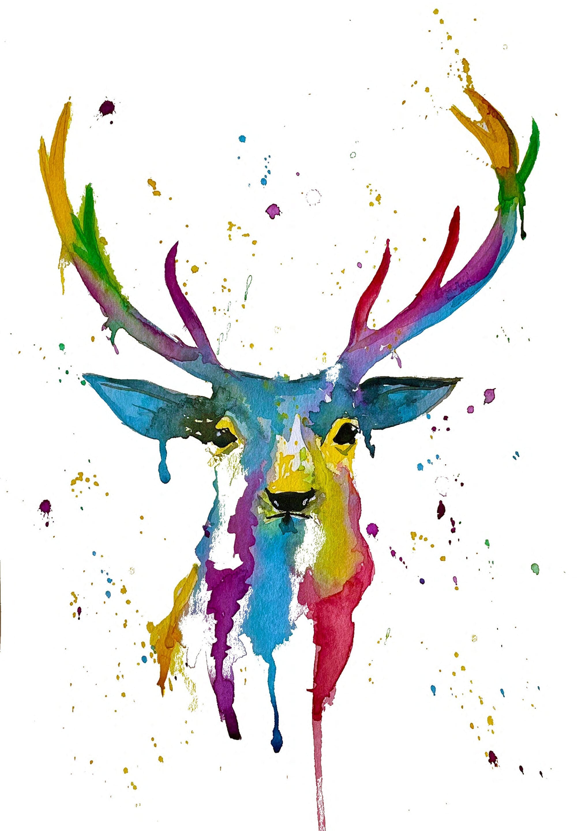 Rainbow Stag Deer, Clip Art, Png, Instant Download, Sublimation Design ...