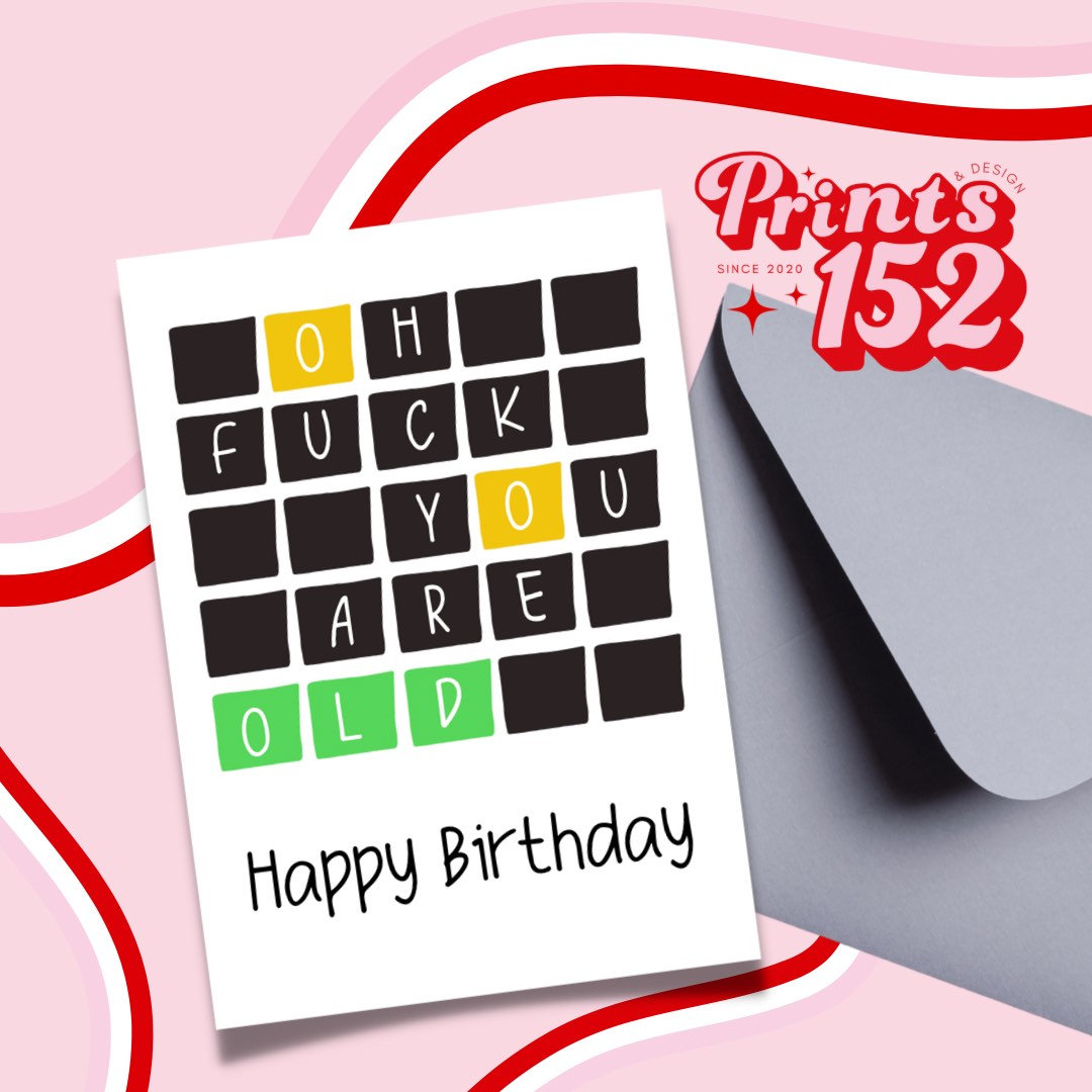 Rude Wordle, Wordle, Birthday Card, Greetings Card - Etsy