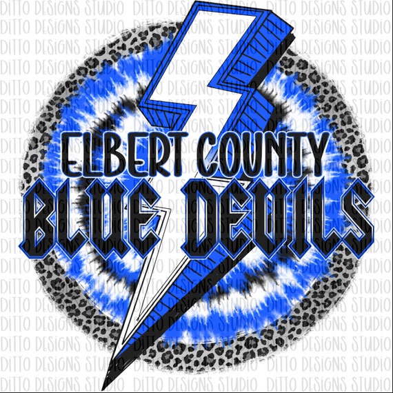 Elbert County Blue Devils PNG Leopard Lightning Bolt - Etsy