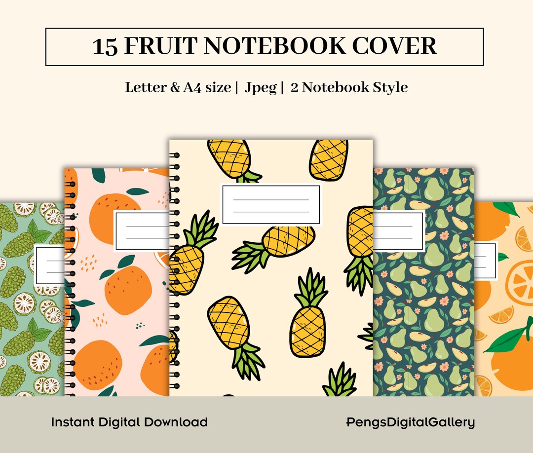 Fruit Digital Notebook Cover, Digital Planner Cover, Goodnotes Cover ...