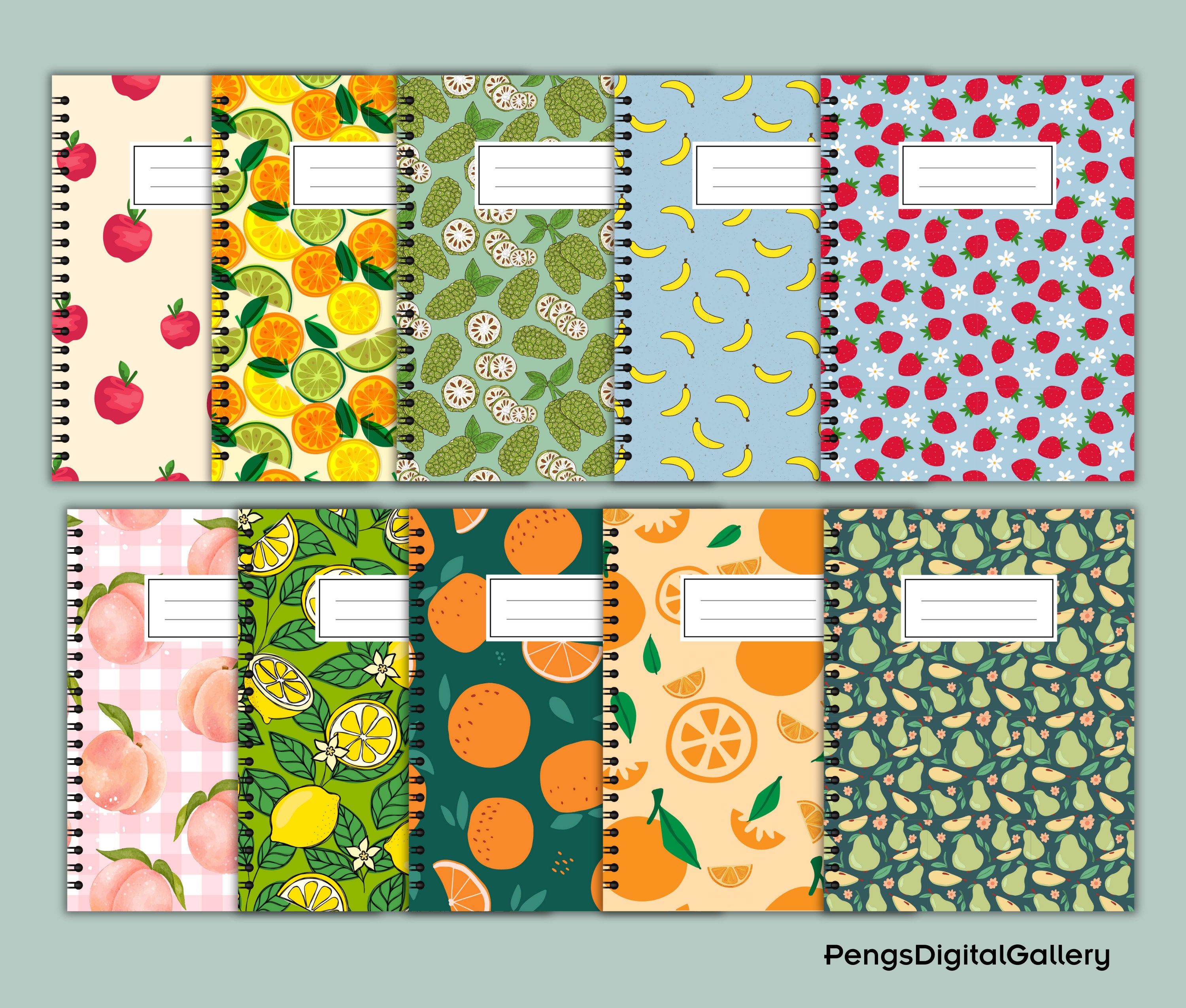 Fruit Digital Notebook Cover, Digital Planner Cover, Goodnotes Cover ...