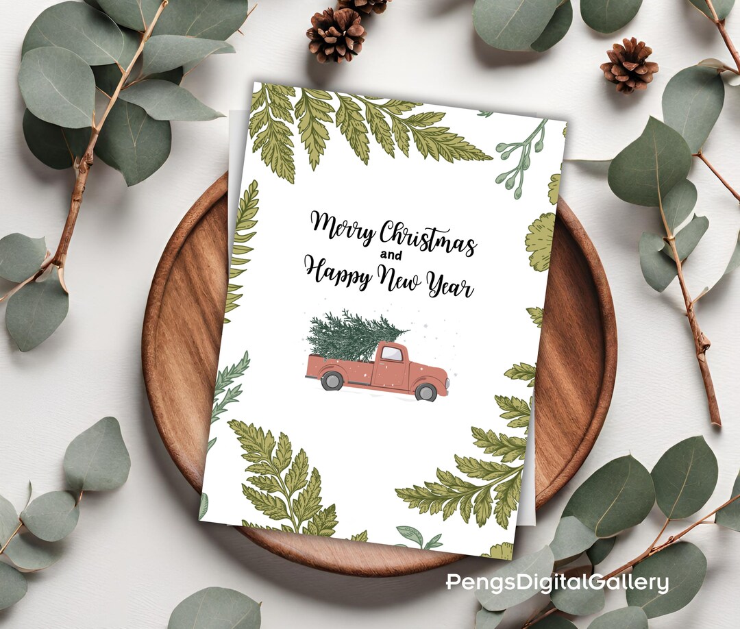 Christmas Printable Greeting Card Holiday Card Xmas Card Digital ...