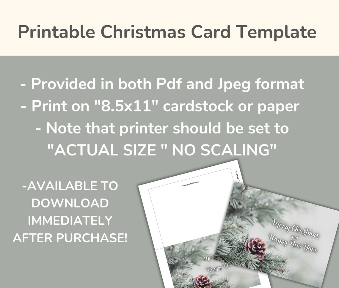 Christmas Printable Greeting Card, Festive Season,holiday Card,xmas ...