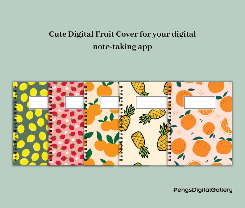 Fruit Digital Notebook Cover, Digital Planner Cover, Goodnotes Cover ...