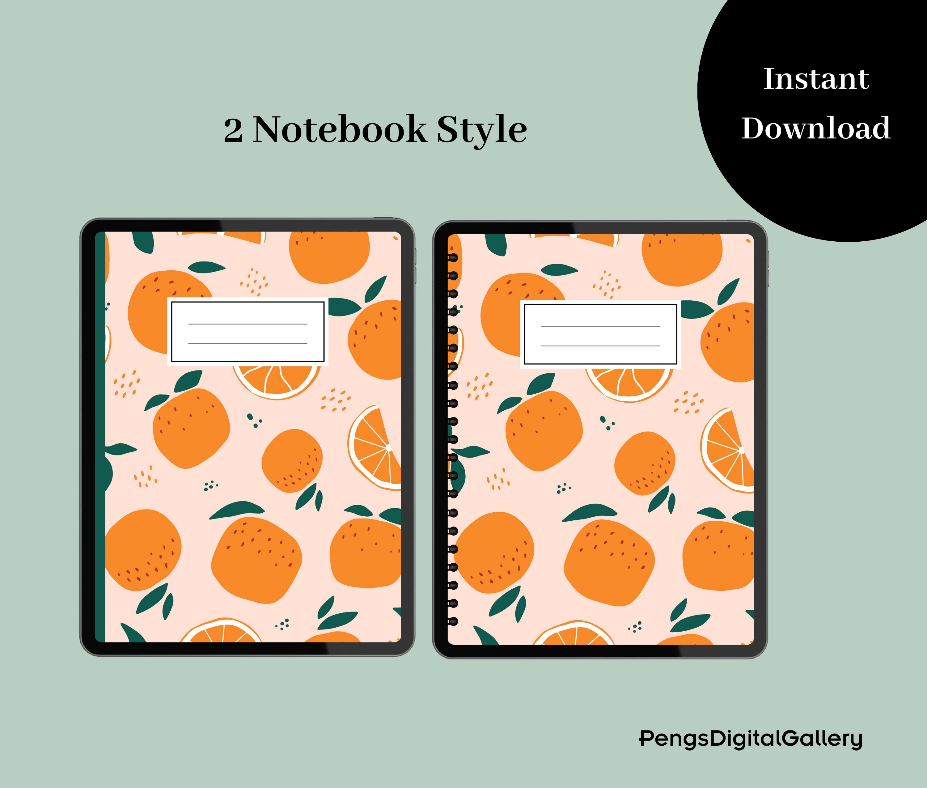 Fruit Digital Notebook Cover, Digital Planner Cover, Goodnotes Cover ...