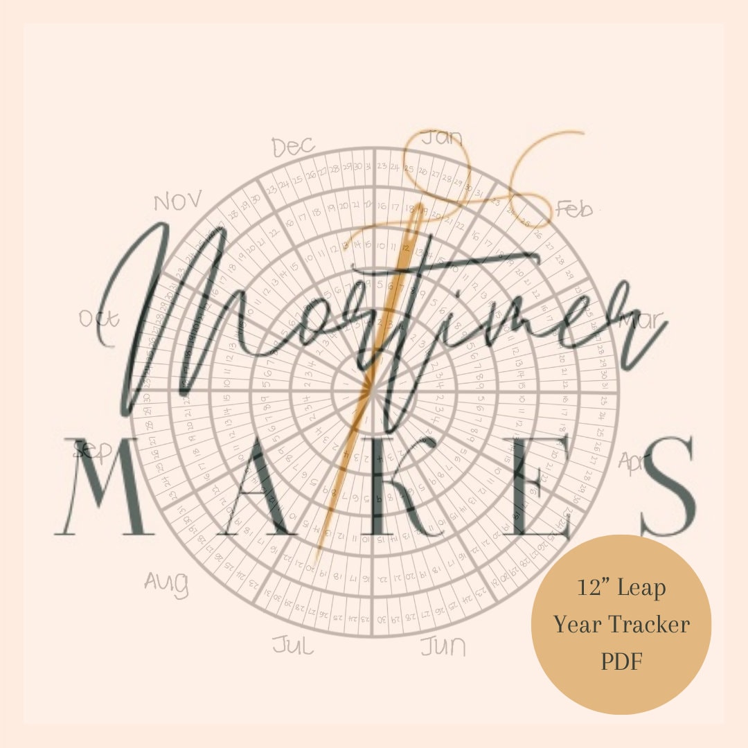 12 Leap Year Tracker PDF Pattern Temperature Hoop Temperature ...