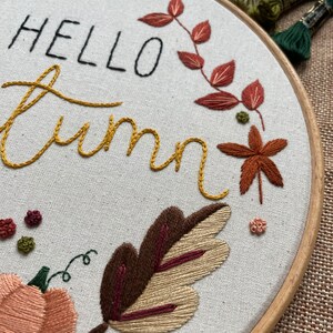 Hello Autumn PDF Embroidery Pattern - Etsy