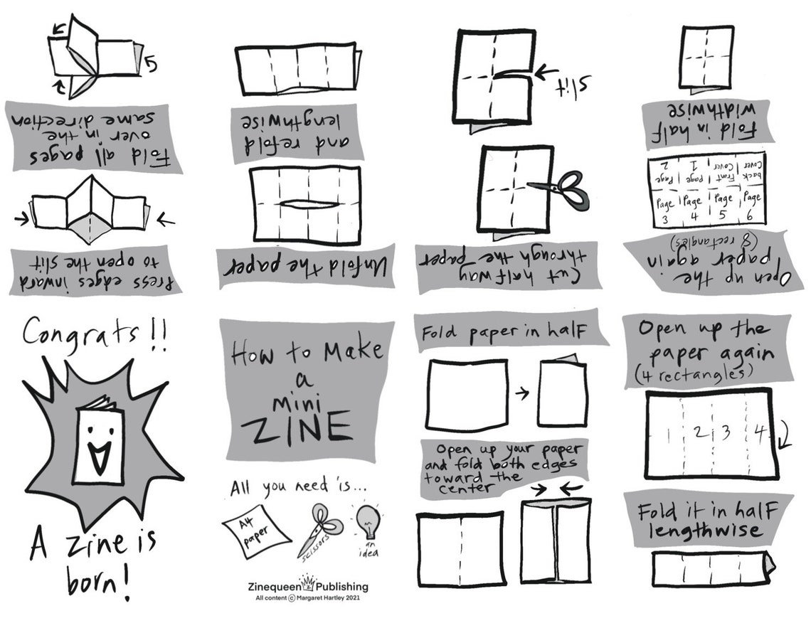 How to Fold a Mini-zine - Etsy