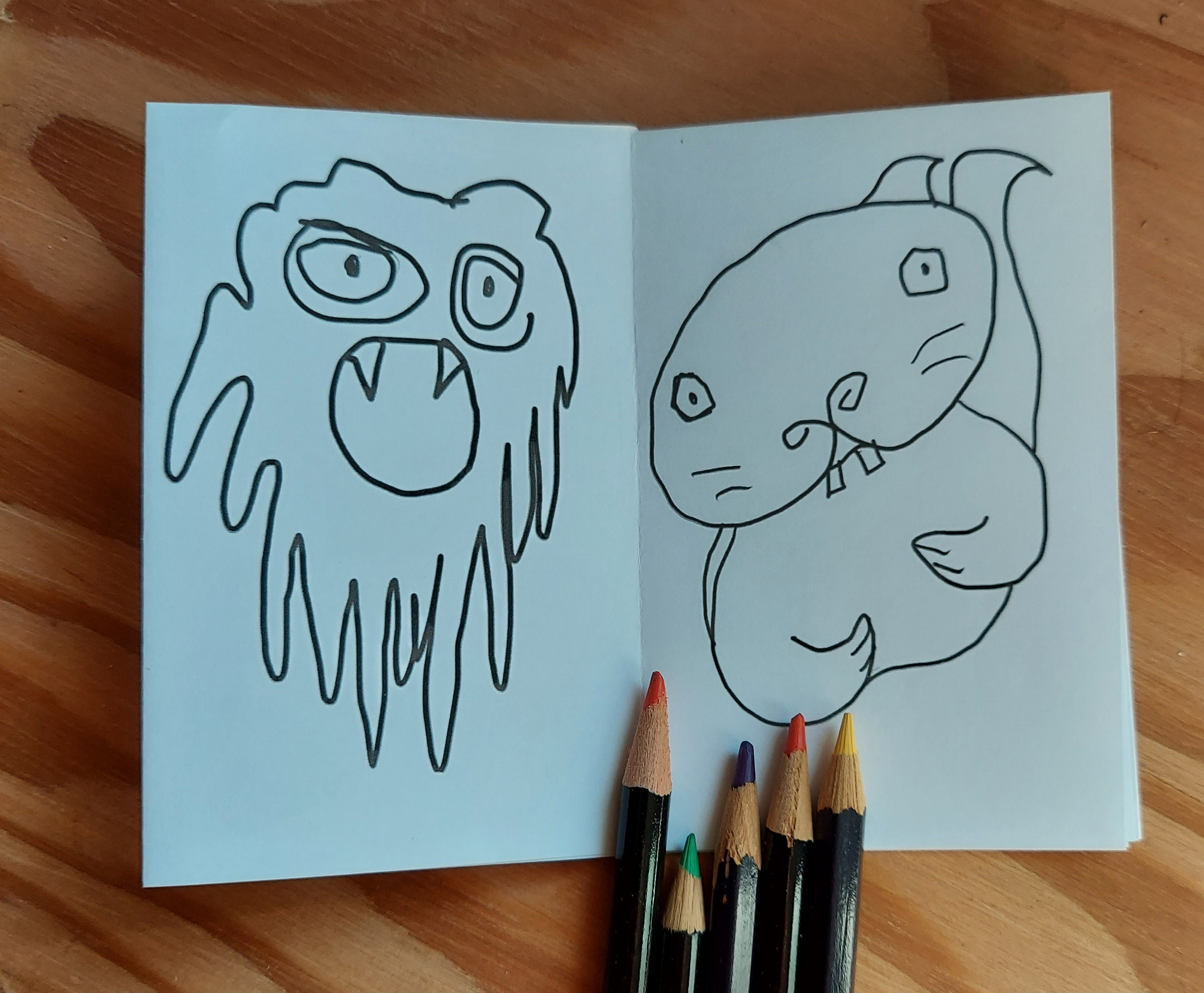 Monsters to Color Printable Mini-zine - Etsy