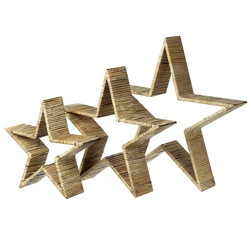 Large Rattan Stars Set of 3 Standing or Hanging - Etsy