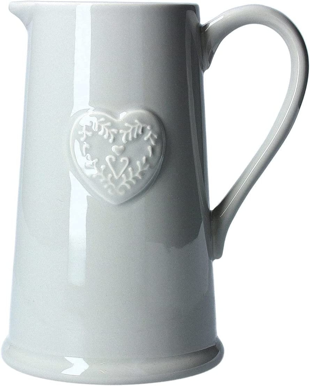 Ceramic Jug Pitcher Vase Gisela Graham Grey and White - Etsy