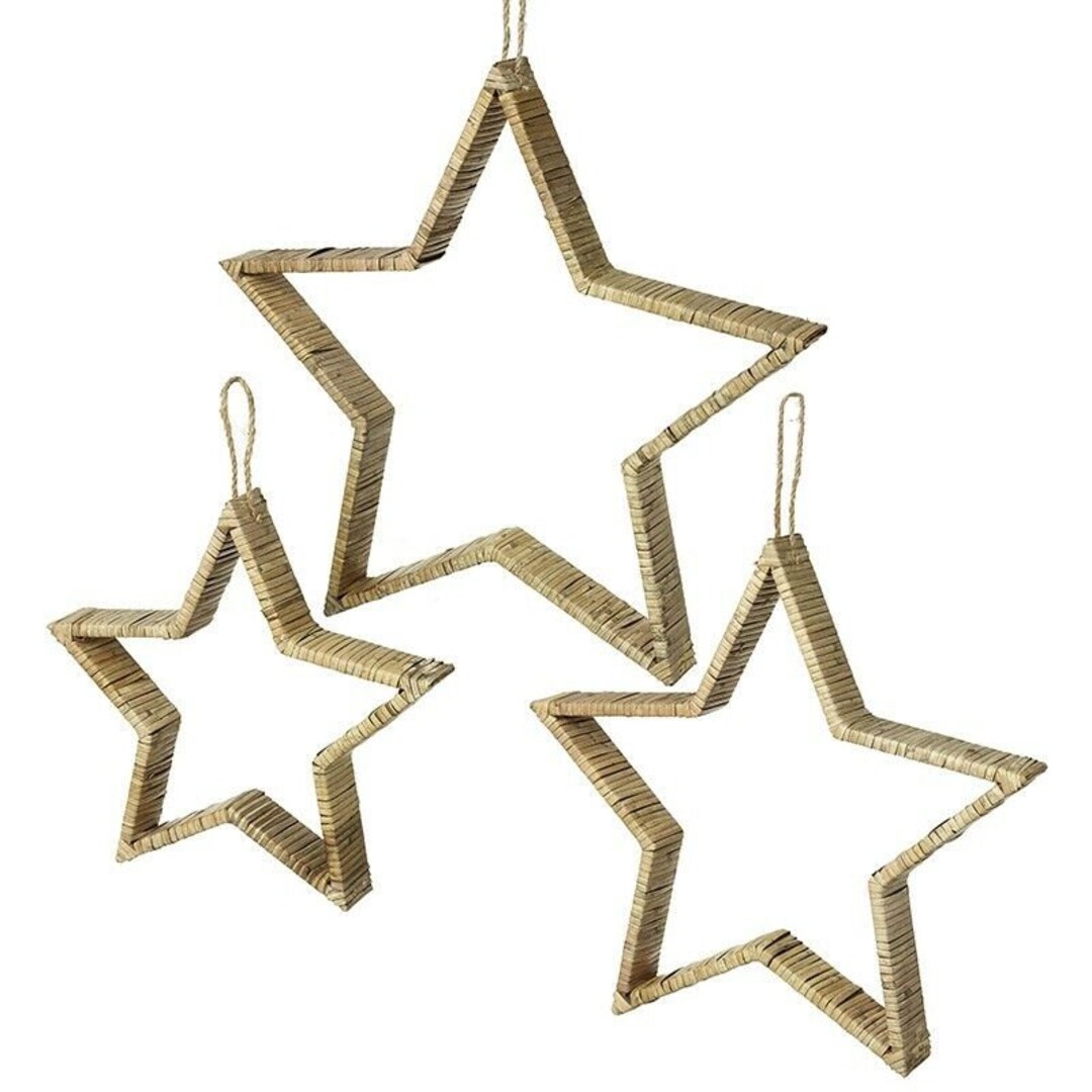 Large Rattan Stars Set of 3 Standing or Hanging - Etsy