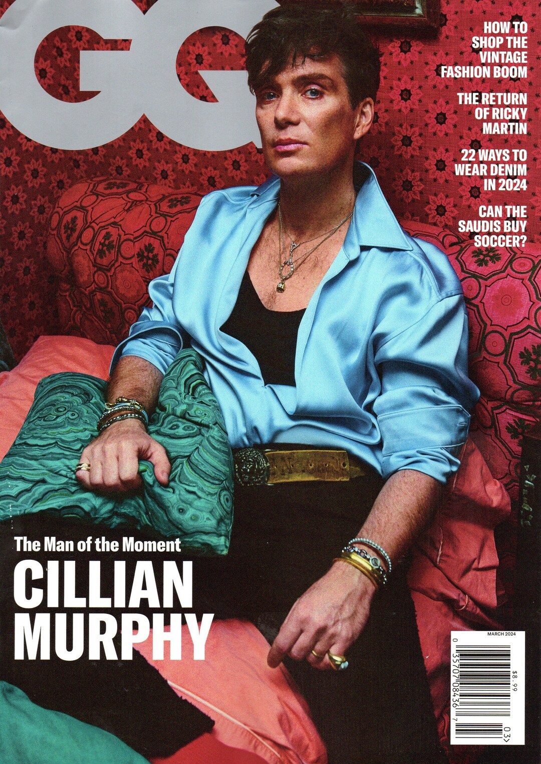 GQ Magazine March 2024 Cillian Murphy Ricky Martin Kylian Mbappé Denim ...