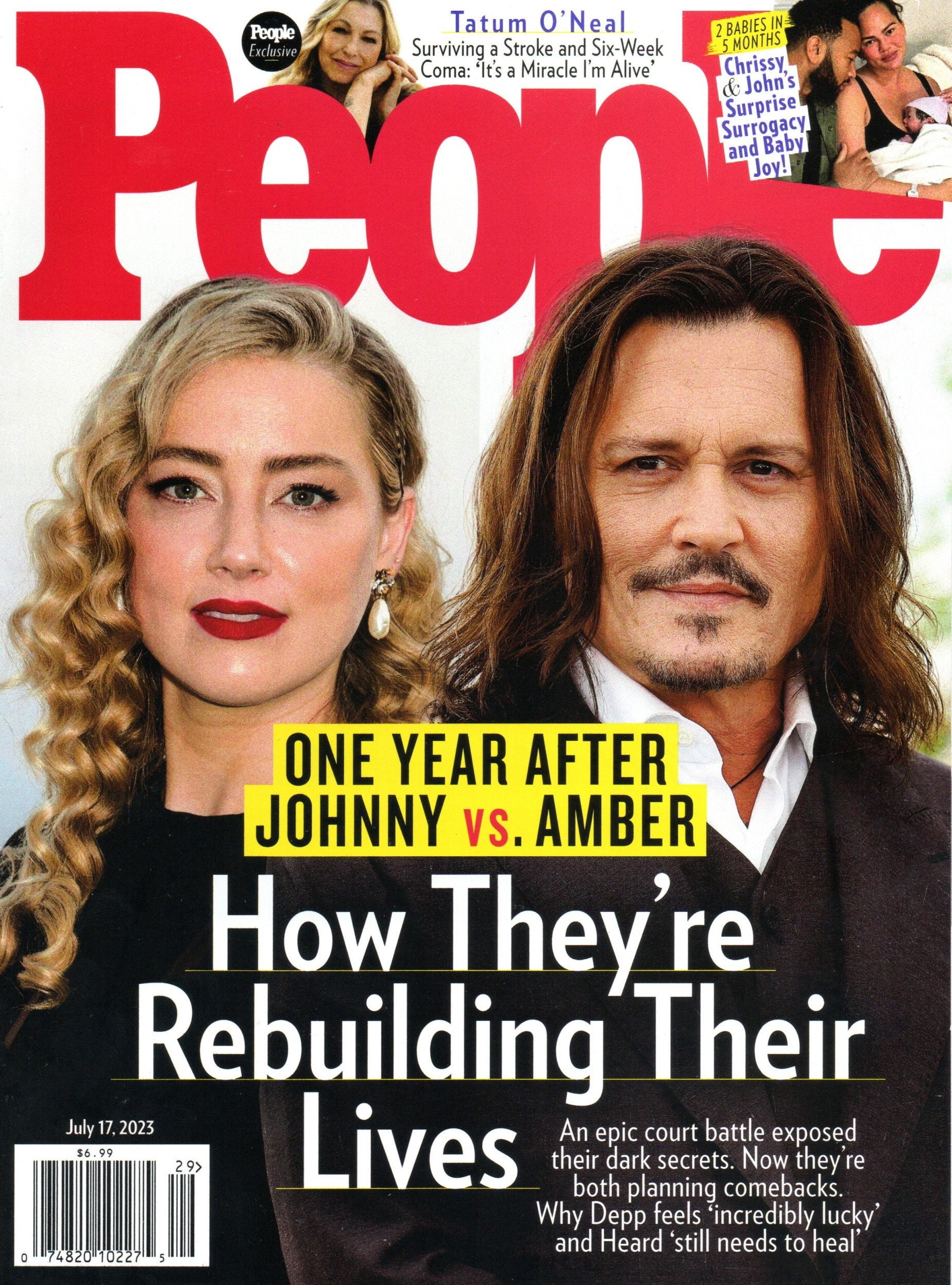PEOPLE Magazine July 17 2023 Amber Heard Johnny Depp Tatum O'neal John ...