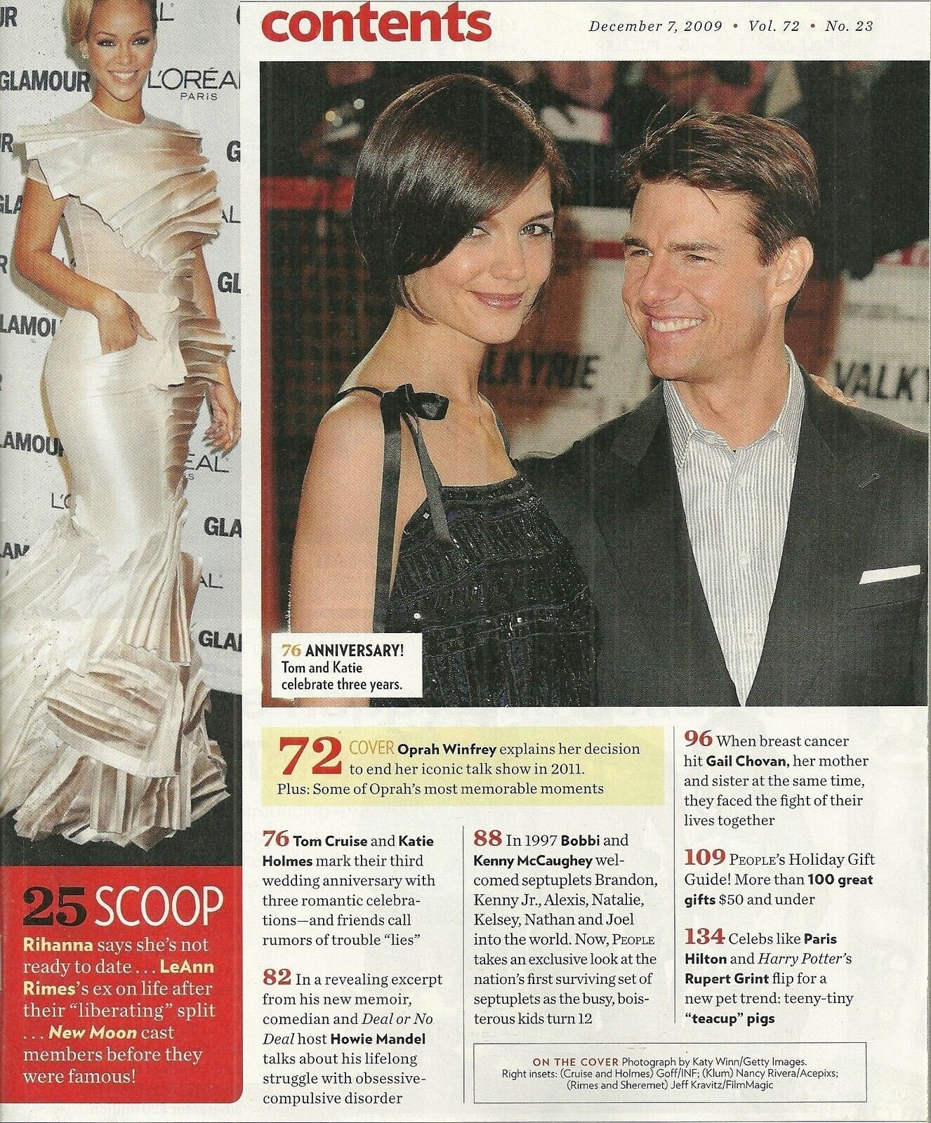 PEOPLE Magazine December 7 2009 Oprah Winfrey Tom Cruise Katie Holmes ...