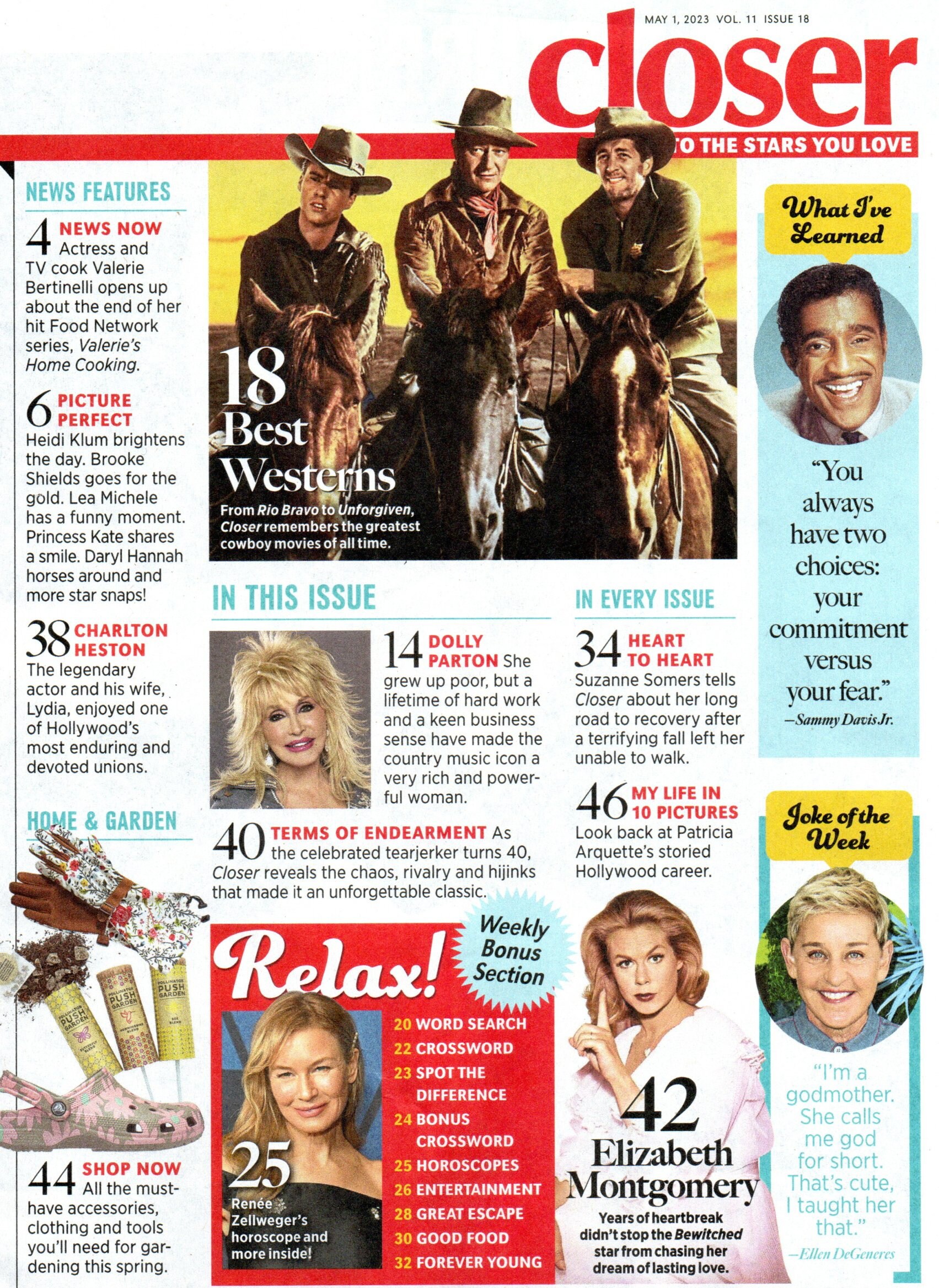CLOSER Magazine May 1 2023 Dolly Parton Elizabeth Montgomery Suzanne ...