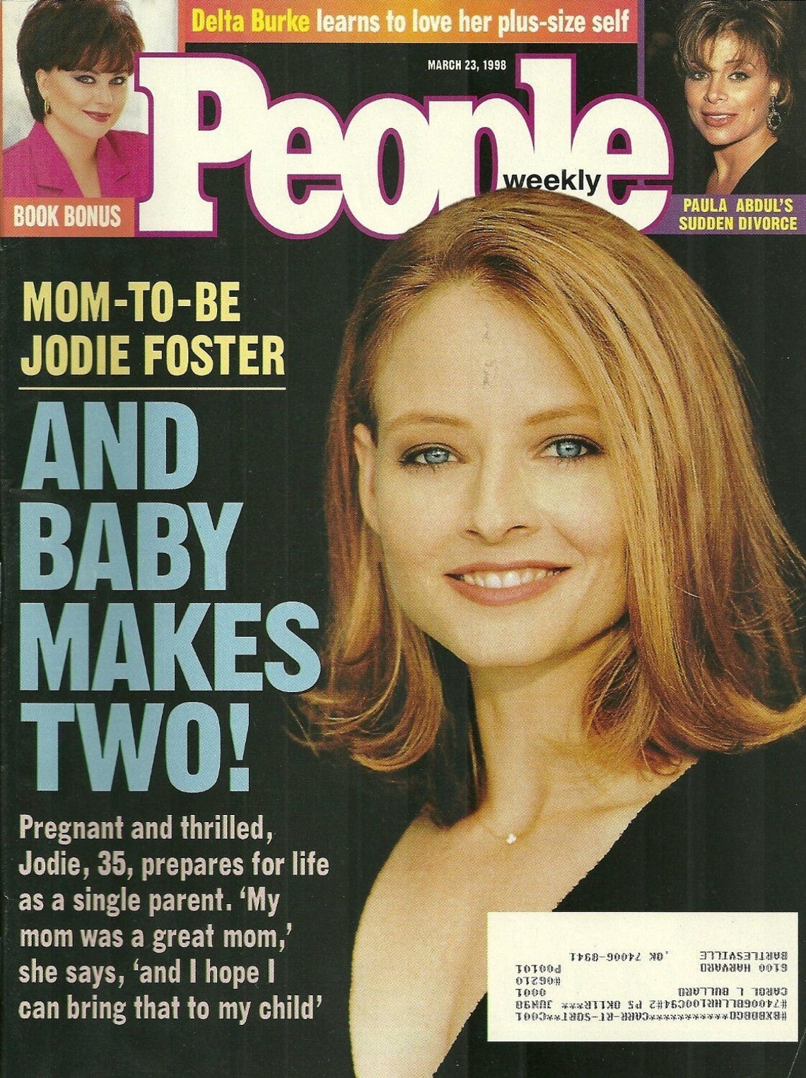 PEOPLE Magazine March 23 1998 Jodie Foster Delta Burke Paula Abdul - Etsy