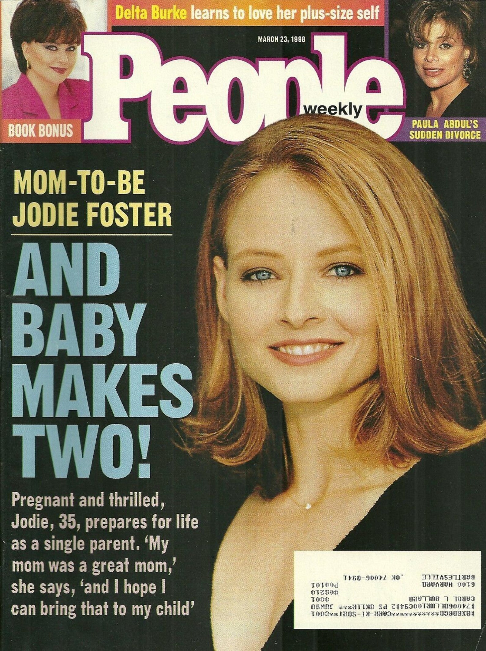 PEOPLE Magazine March 23 1998 Jodie Foster Delta Burke Paula Abdul - Etsy