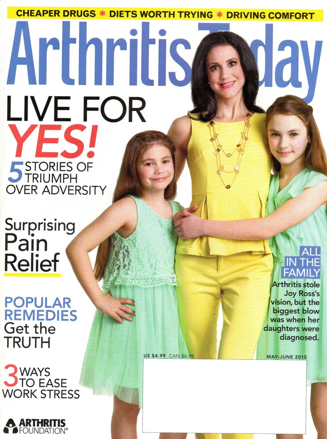 ARTHRITIS TODAY Magazine May-june 2015 Joy Ross 5 Inspring People ...