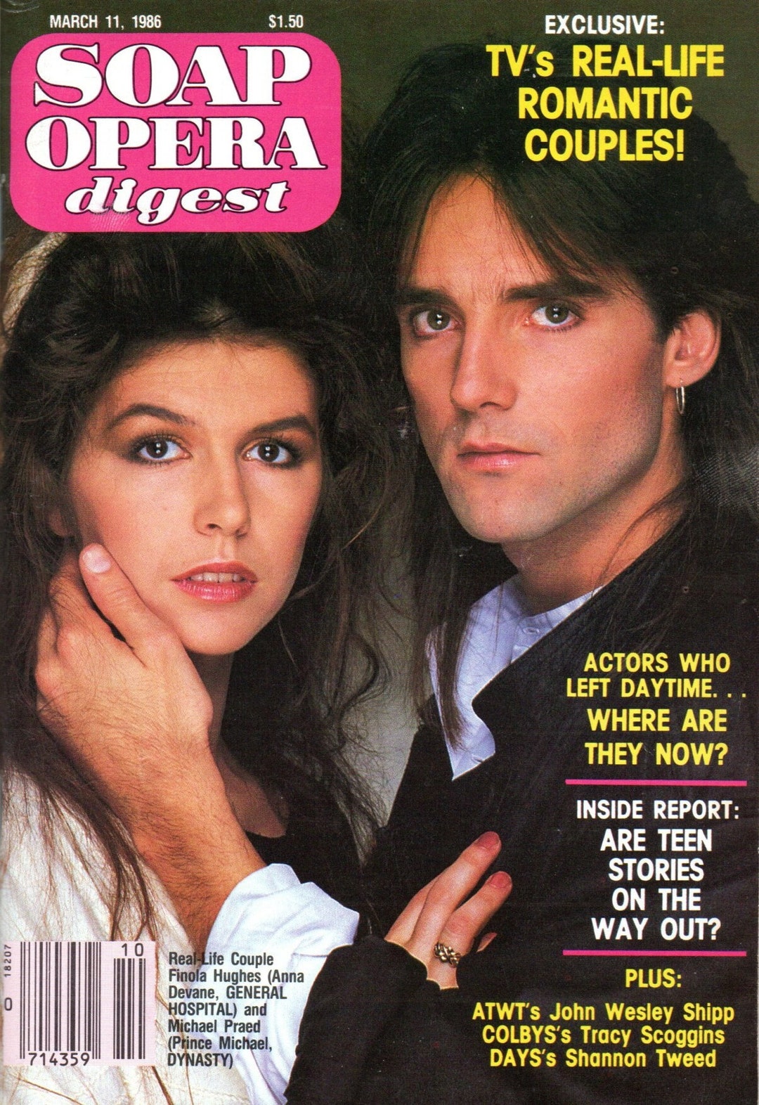 SOAP OPERA DIGEST Magazine March 11 1986 Finola Hughes Michael Praed ...
