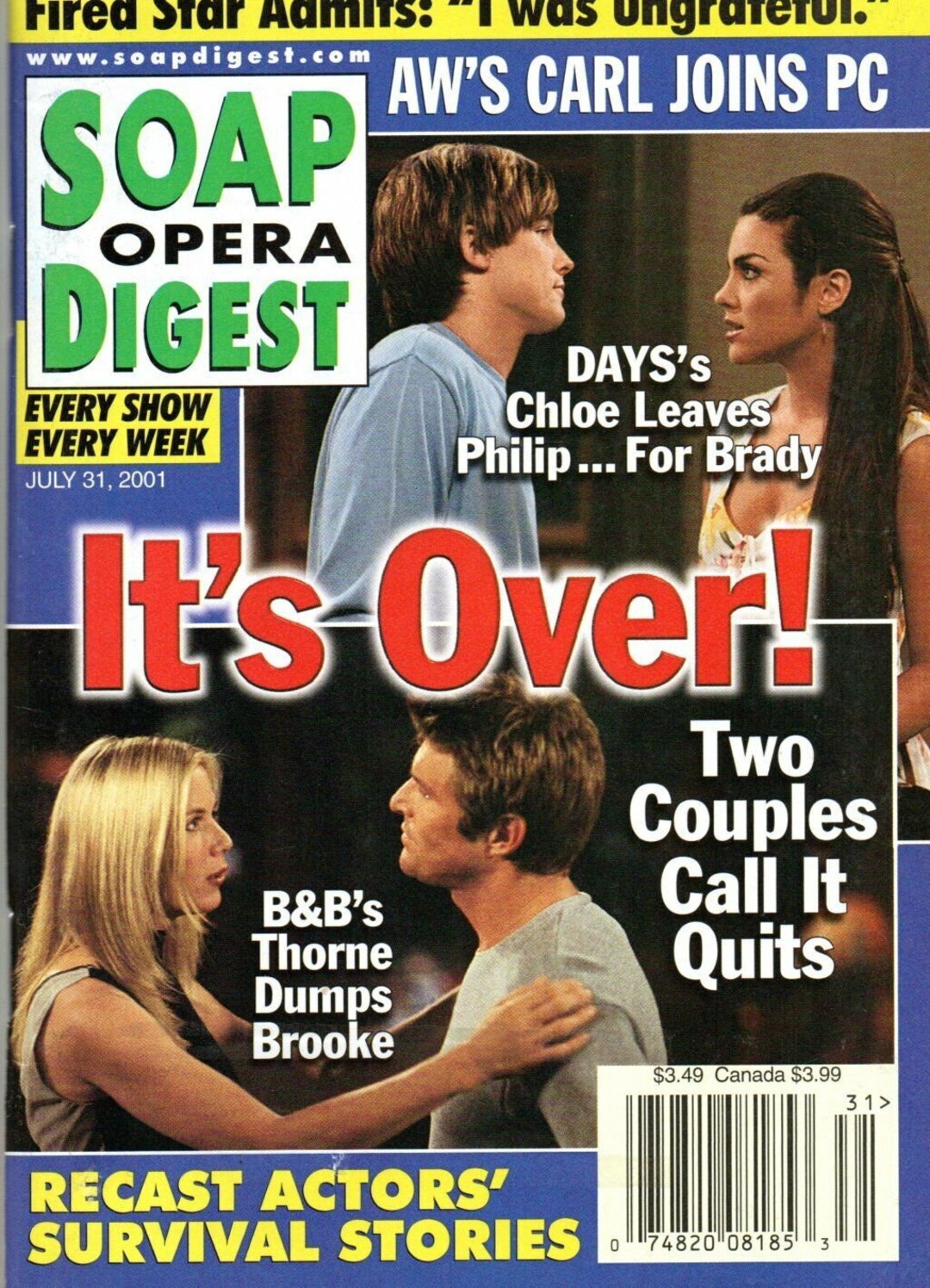 SOAP OPERA DIGEST Magazine July 31 2001 Katherine Kelly Lang - Etsy