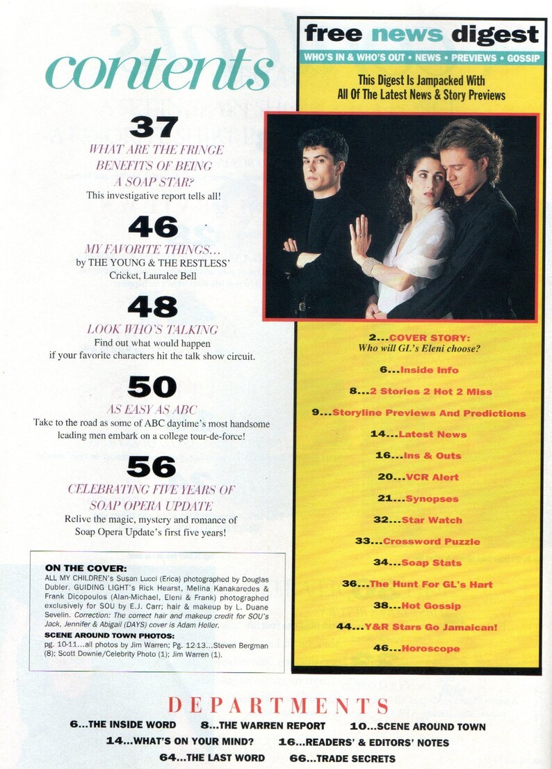 SOAP OPERA UPDATE Magazine February 23 1993 Susan Lucci All My Children ...