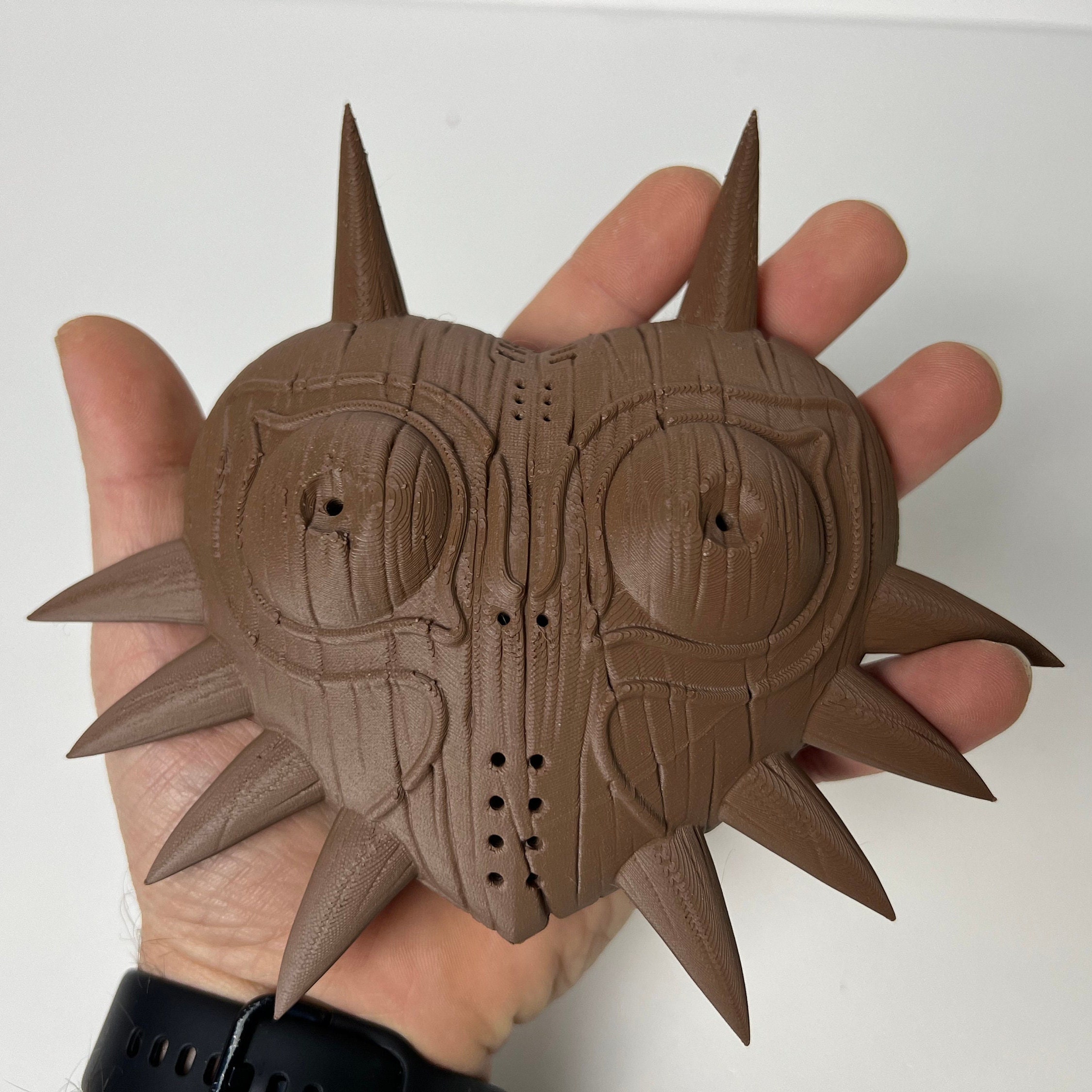 3D Printed Majora's Mask With Woodgrain Texture From Nintendo's Legend ...