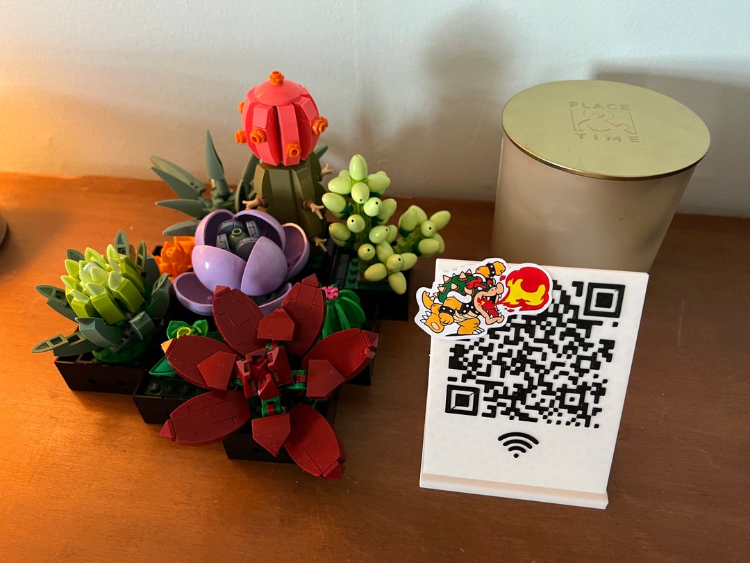 Custom 3D Printed QR Code Stand - WIFI Access - URL Link - Etsy