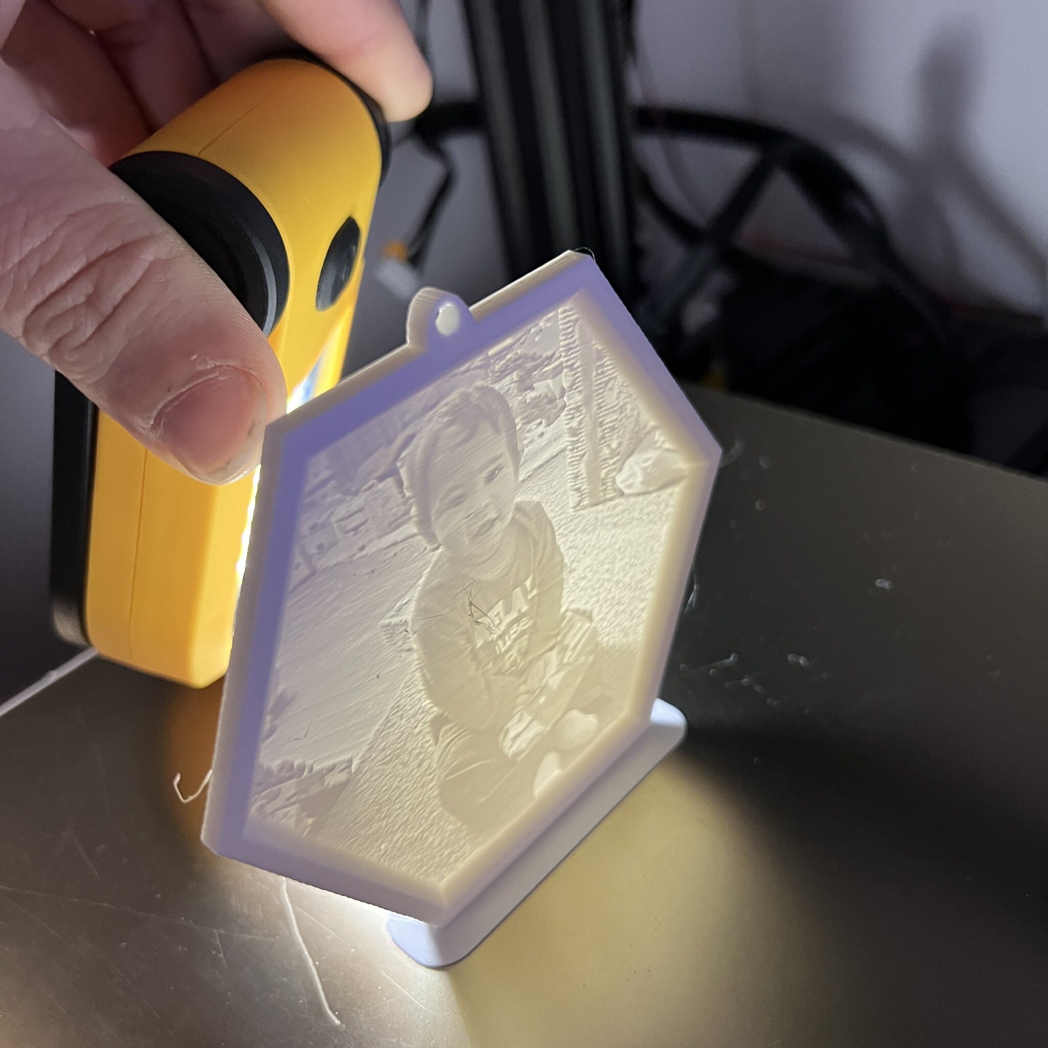 Custom Hexagon Lithophane 3d Printed Etsy