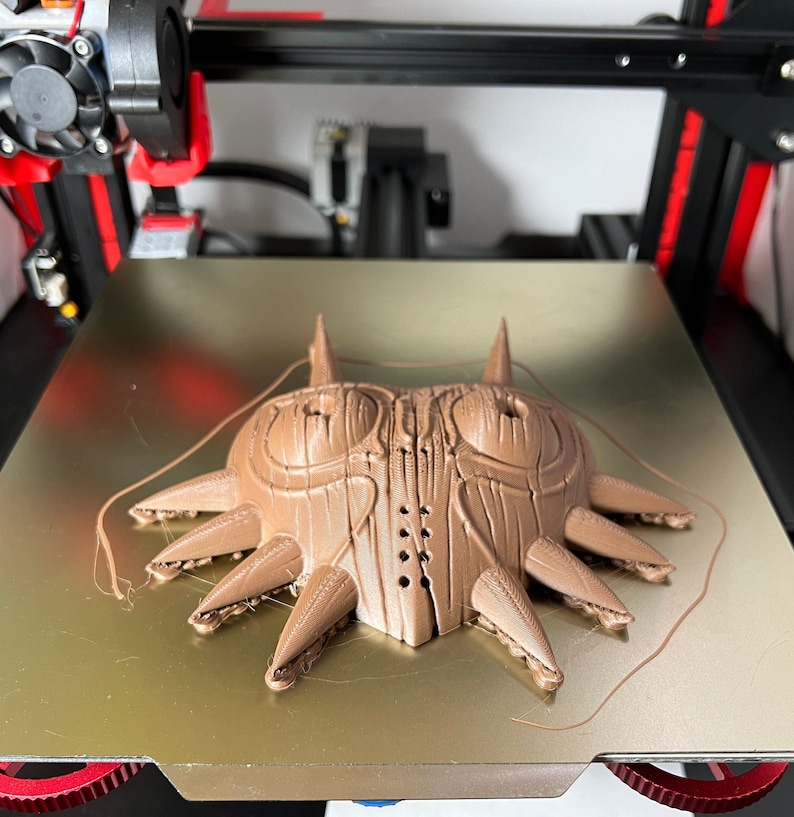 3D Printed Majora's Mask With Woodgrain Texture From Nintendo's Legend ...