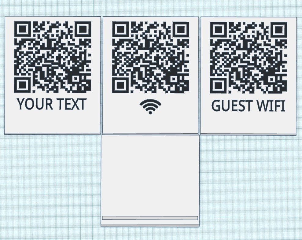 Custom 3D Printed QR Code Stand - WIFI Access - URL Link - Etsy