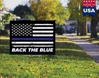 Back the Blue Yard Sign - Etsy