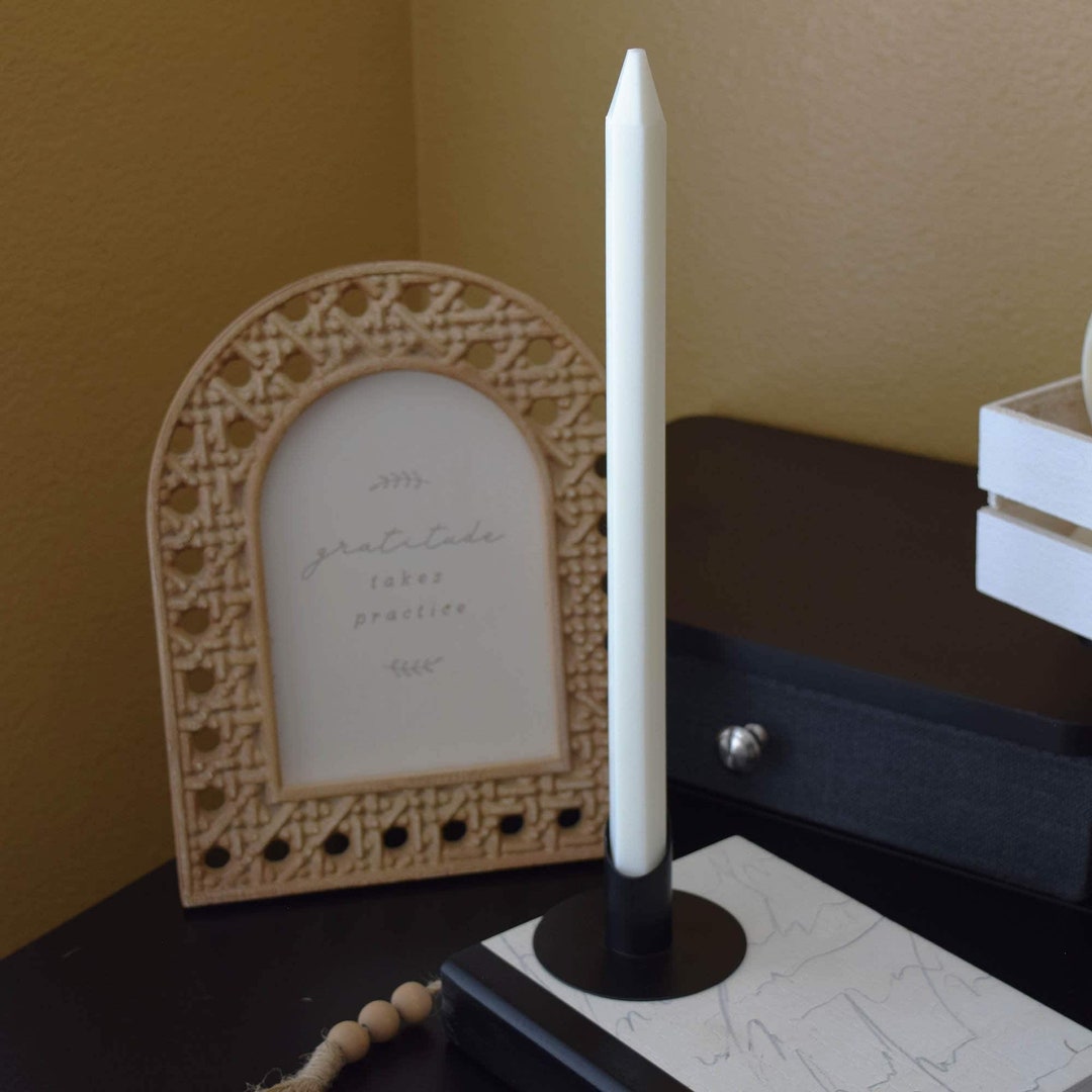 Valentine's Day Hexagon Luminous Column Classic White Taper Candle, Soy ...